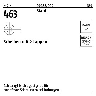 DIN 463 Scheiben m. 2 Lappen, Stahl 23