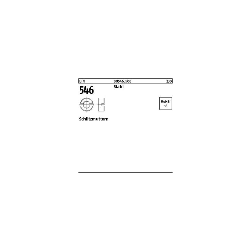 DIN 546 Schlitzmuttern, Stahl M 6