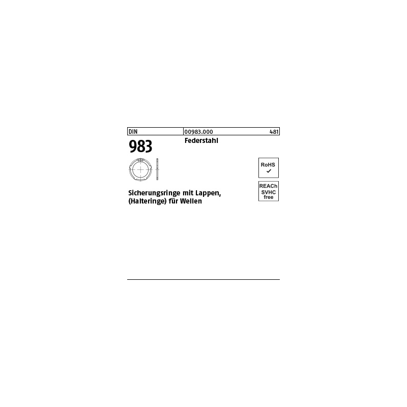 DIN 983 Sechskantmuttern, Federstahl 20 x 1,2