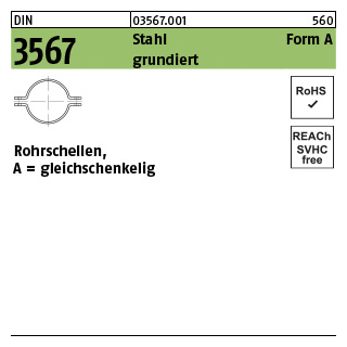 DIN 3567 Rohrschelle St. A27 NW20 grund. Rohrs.-Hälf.