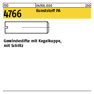 ISO 4766 Gew.stifte m. Schlitz, Polyamid - Natur M 6x25