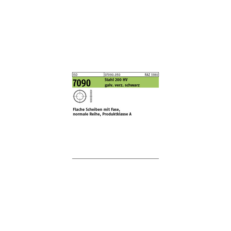 ISO 7090 Scheiben St.4 4,3x9x1 200HV gal ZnS