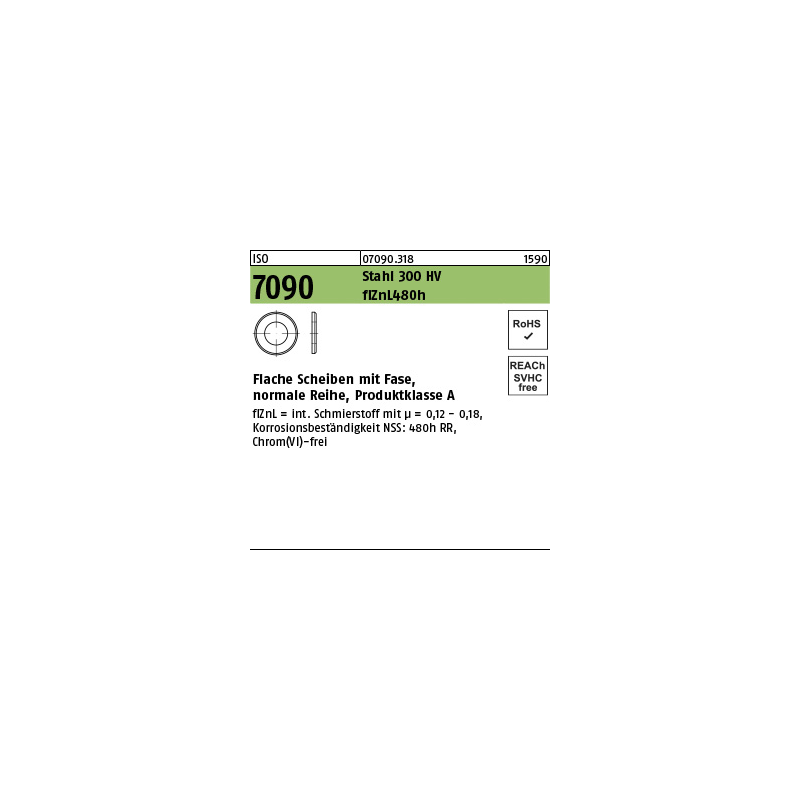 ISO 7090 Scheiben St.6 6,4x12x1,6 300HV flZnL/nc/x/x/480