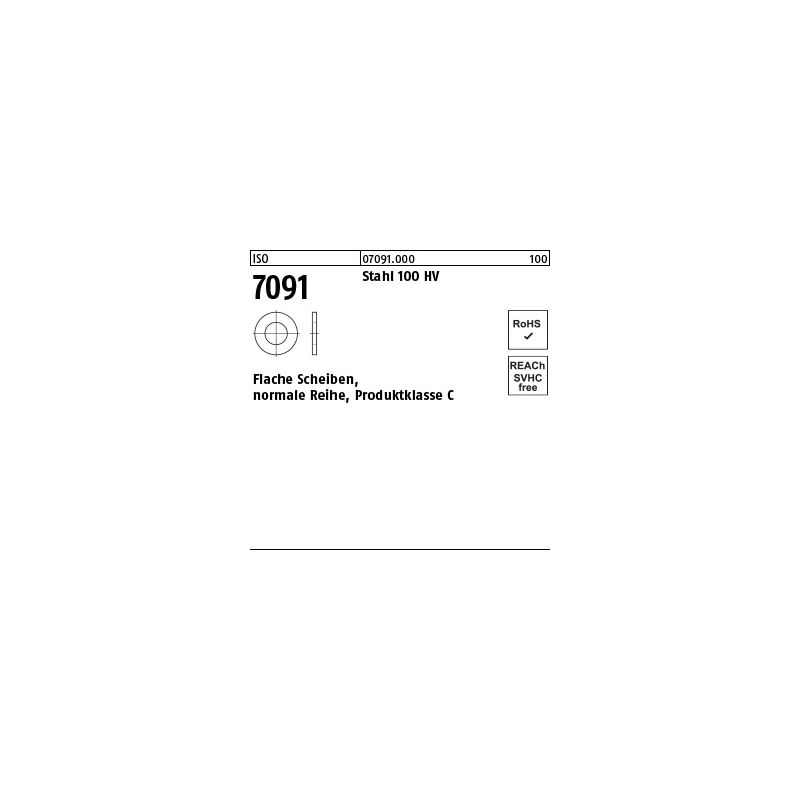 ISO 7091 Scheiben, Stahl 10
