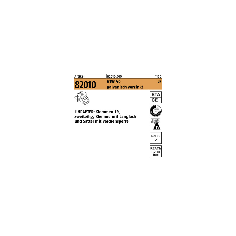 LINDAPTER GT LR M 12 gal. verzinkt, 2 Teile